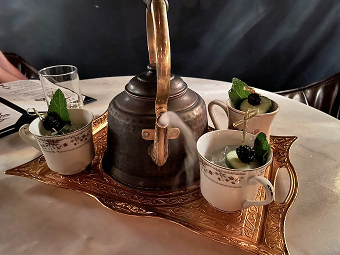 The Great Escape teapot service – a theatrical nod to how speakeasies disguised their illicit activities during Prohibition.