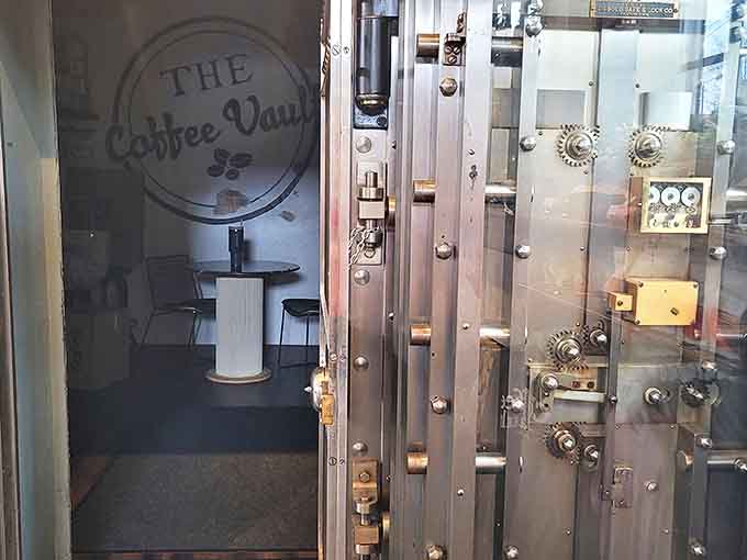 That massive vault door isn't just for show; it's your gateway to the coziest seating area in Ohio.