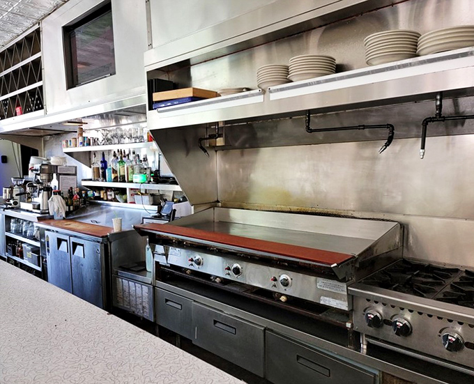 The open kitchen design lets diners watch the culinary magic happen &ndash; a transparent approach to cooking that's been Howley's tradition for decades.