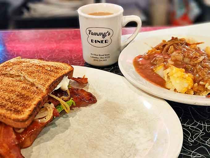 The classic diner sandwich &ndash; perfectly toasted bread, quality fillings, and that cup of coffee that somehow tastes better at Tommy's.