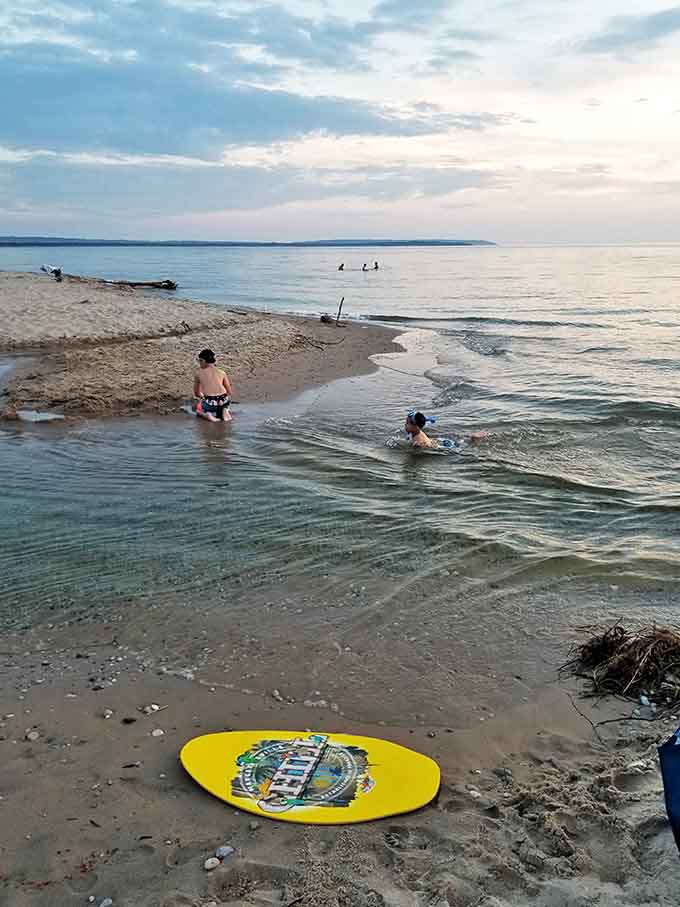 Families enjoy the gentle meeting point of creek and lake, where natural swimming areas accommodate water lovers of all ages.