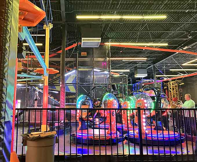 The playground area creates a multi-level universe of exploration, where tubes and tunnels become secret passageways to adventure for younger guests.