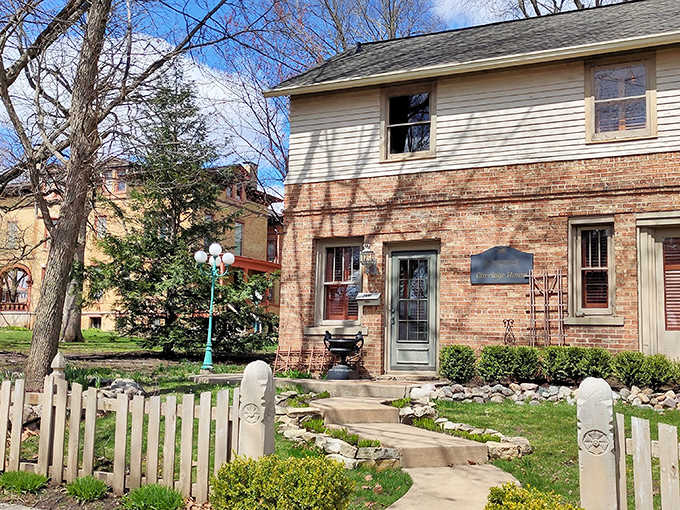 This charming brick companion to the mansion offers the same historical elegance with a dash of additional privacy.