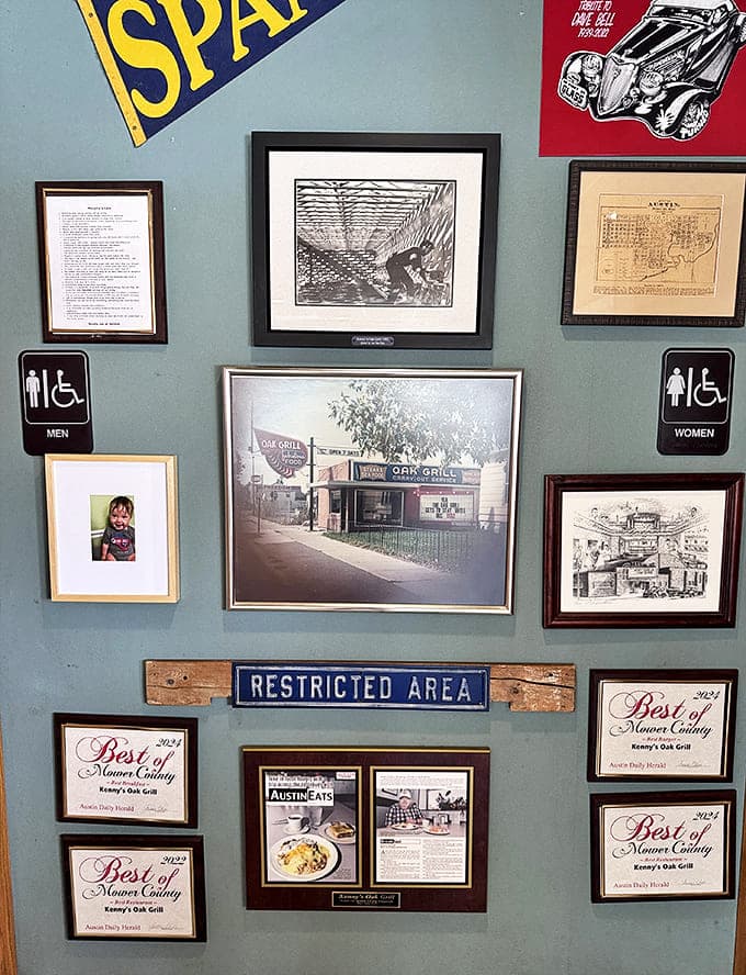 The wall of accolades and memorabilia tells Kenny's story better than words could &ndash; each frame a chapter in this beloved institution's history.