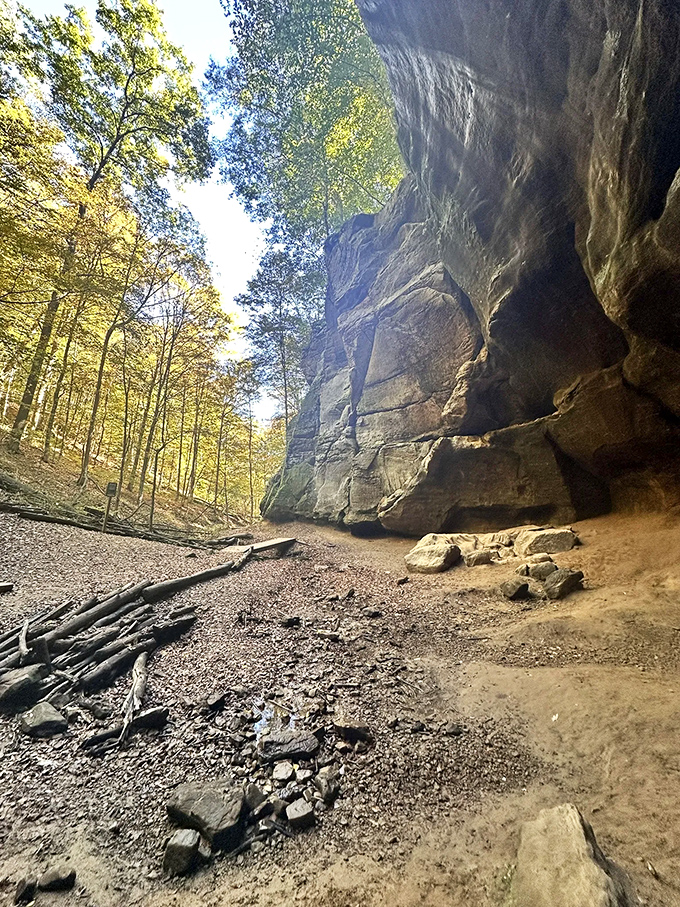 Even when the water flow diminishes, the dramatic rock formations stand as impressive sculptures, patient for the next rainfall.