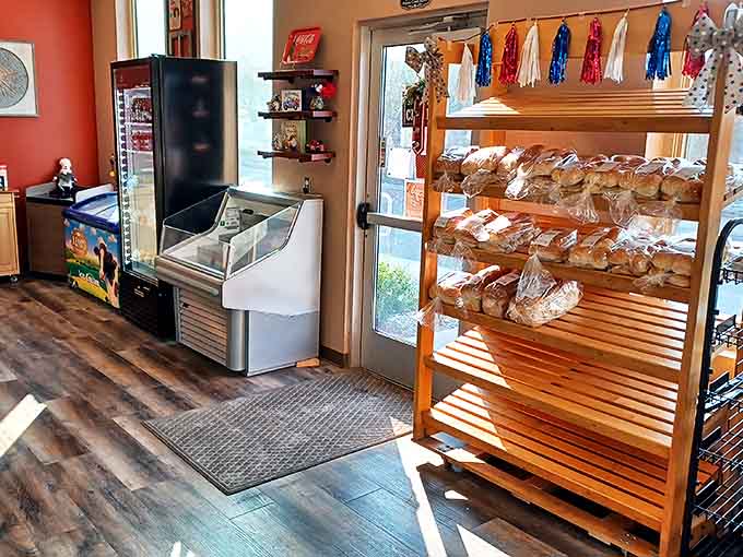 Fresh bread displayed like the treasures they are. Making a sandwich with these loaves is like giving your lunch fillings a luxury apartment.