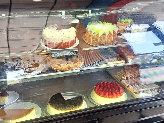 The dessert case at Papa's &ndash; where willpower goes to die and "I'll just have a bite" becomes the lie you tell yourself.