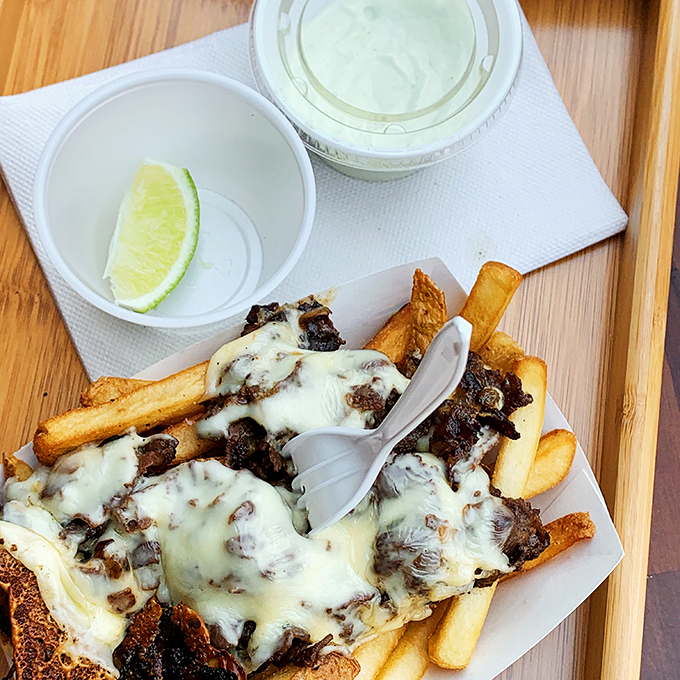 Loaded fries &ndash; the ultimate gaming fuel &ndash; arrive smothered in savory toppings and melted cheese that will have you licking your fingers between turns.