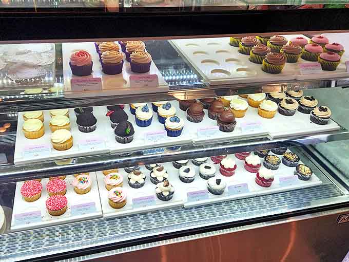 The cupcake display is a dangerous temptation zone&mdash;resistance is futile when faced with these frosted masterpieces.