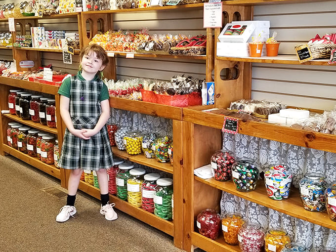 Young customers at Fabiano's learn early that life's important decisions often involve choosing between chocolate varieties, a valuable skill for the future.