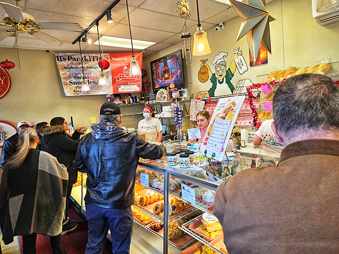 The weekend rush &ndash; where pastry pilgrims gather to worship at the altar of carbohydrates, patiently waiting for their sweet salvation.