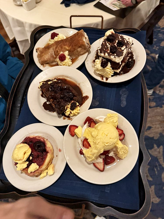 The dessert tray at Mader's, a sweet fleet of German classics that makes saying "I'm too full" virtually impossible.