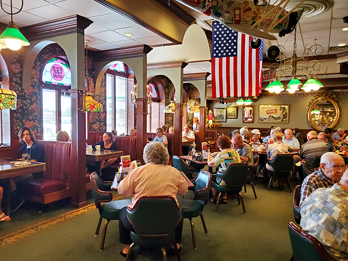 A bustling weekend crowd proves this isn't just a restaurant &ndash; it's a community gathering place where regulars and travelers break bread together.
