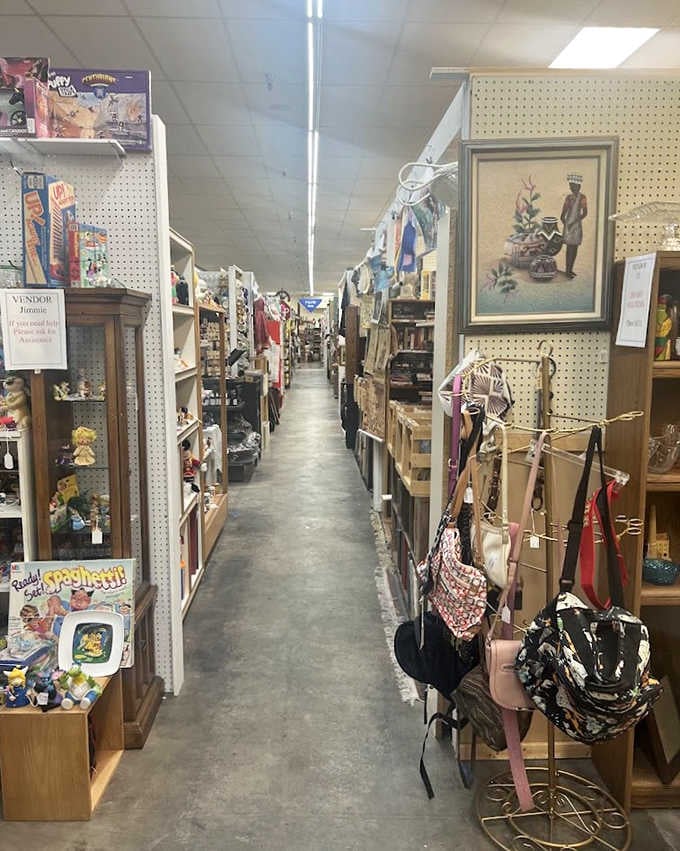 Long aisles lined with vendor booths create a rhythm to your browsing that's both systematic and wonderfully unpredictable.