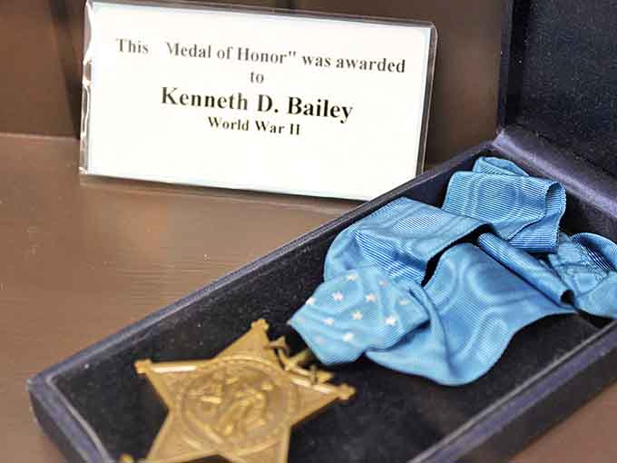 This Medal of Honor represents the highest level of military valor, a small piece of metal that tells an enormous story of courage.