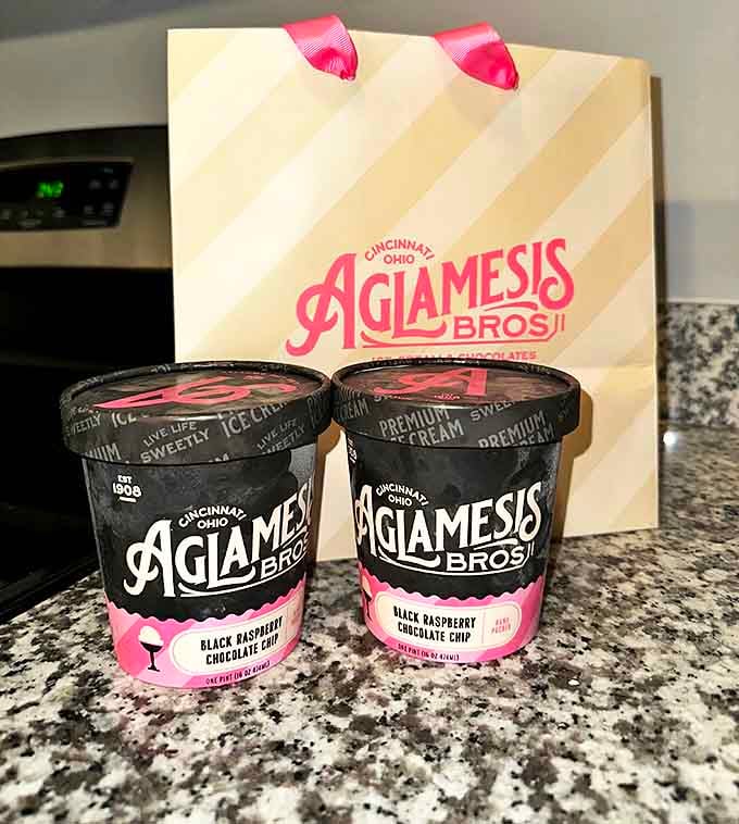 Take-home happiness in perfectly branded pints &ndash; Black Raspberry Chocolate Chip ready to transform an ordinary evening into something special.