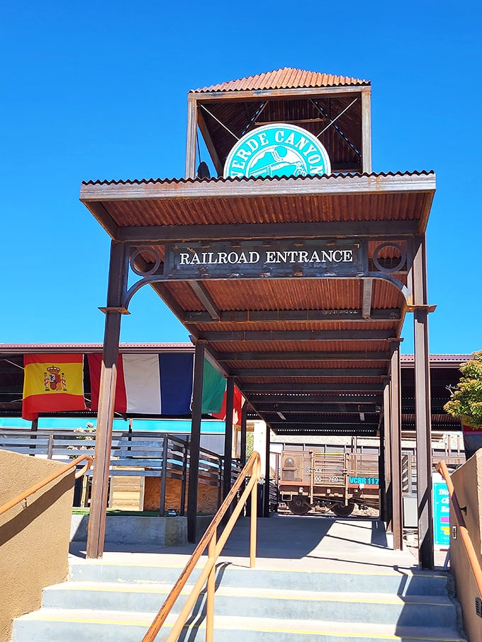 The entrance promises adventure with a touch of Old West charm &ndash; those flags aren't just decoration, they're waving "hurry up, you're about to miss something amazing!"