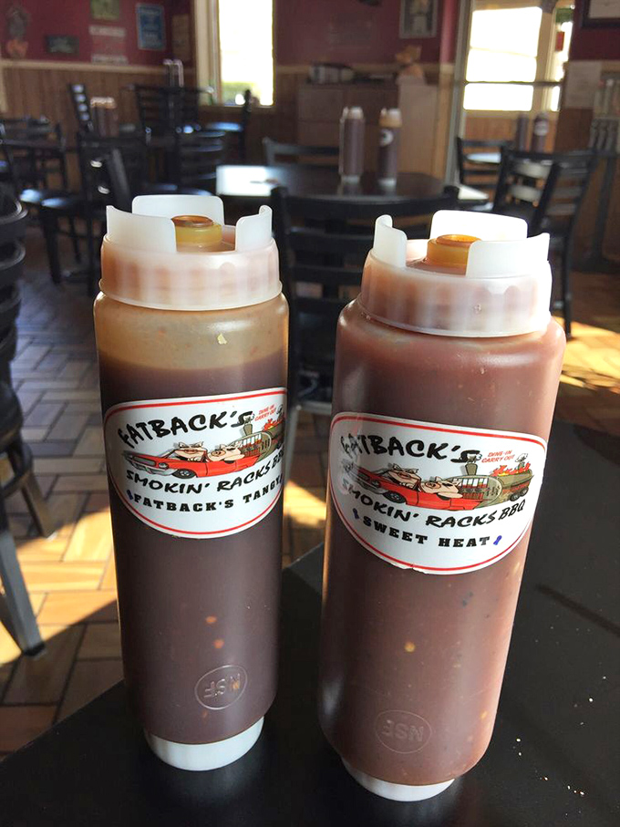 Sauce bottles standing at attention, each containing carefully crafted flavors that complement rather than overwhelm the star of the show.