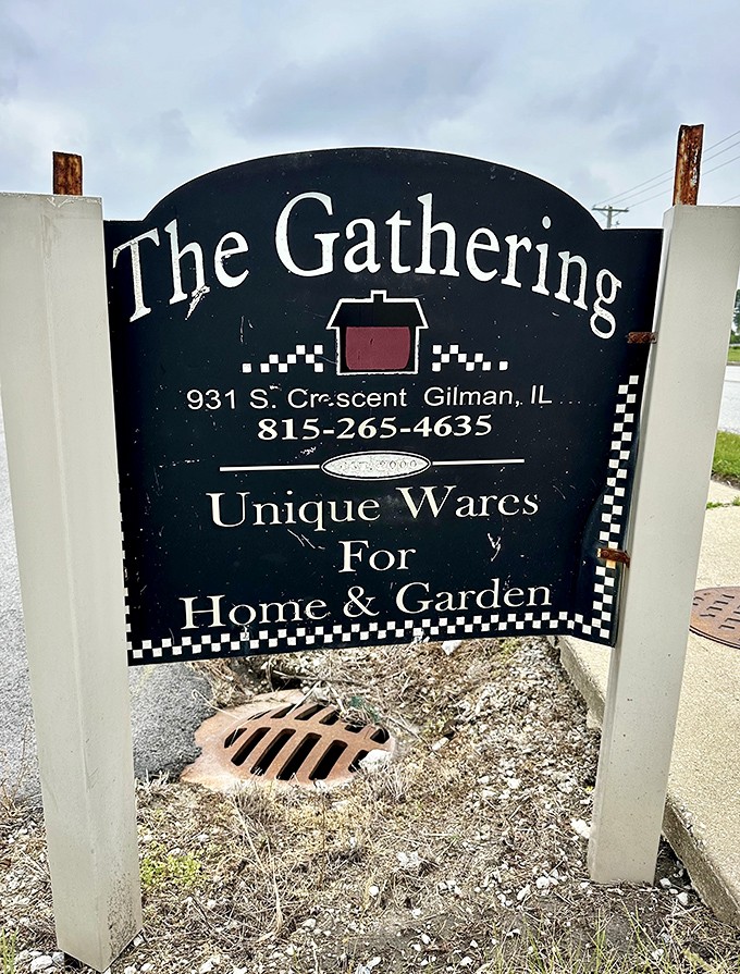 The sign announces your arrival at a place that lives up to its name &ndash; truly a gathering spot for unique finds.