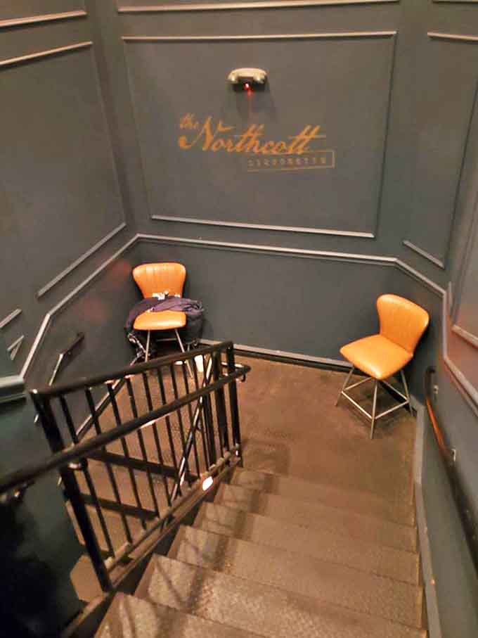 That staircase leads to more seating upstairs, though climbing it after three plates from the buffet qualifies as your workout for the day.