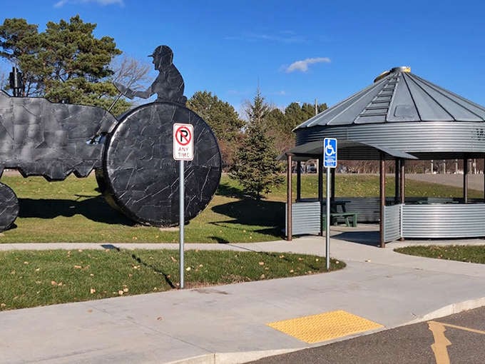 Under clear blue skies, the sculpture park reveals itself as a place where creativity knows no bounds, even in rural Minnesota.