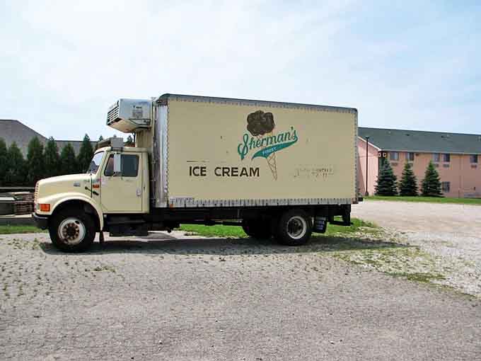 Sherman's delivery truck &ndash; spreading joy throughout Michigan since before most of us were born. The original ice cream truck!