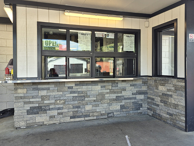 The ordering window – where dreams come true in the form of hand-crafted burgers and impossibly thick milkshakes.