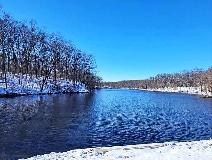 Winter's blue period &ndash; when snow blankets the shores and the lake refuses to freeze, creating a stunning study in contrasts.
