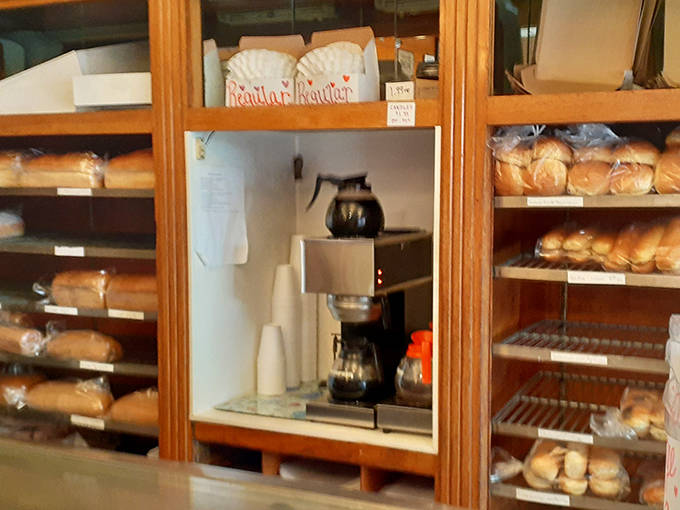 Coffee and bread: the original power couple, still going strong after thousands of years, shown here in their natural habitat.