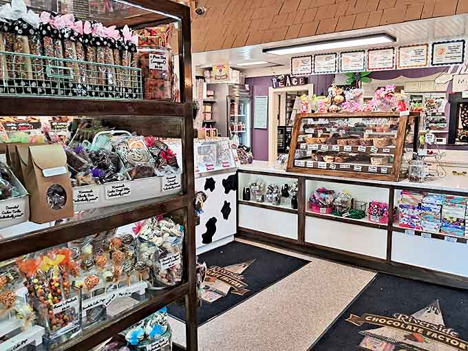 Every corner of the shop offers new sweet discoveries, from nostalgic candies to artisanal chocolates.