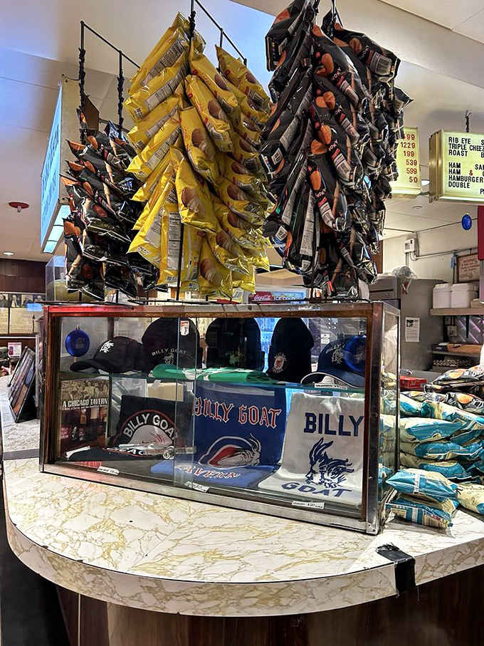 Billy Goat merchandise proudly displayed &ndash; because sometimes you need to take a piece of Chicago authenticity home with you.