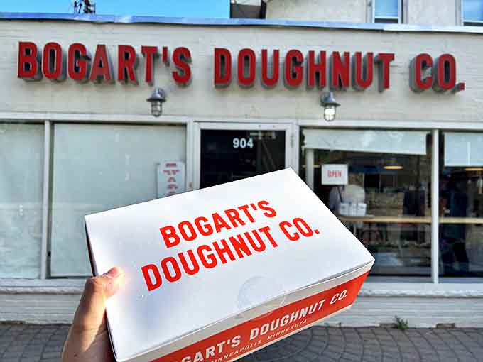 The distinctive red and white box &ndash; a treasure chest containing golden rings of joy that rarely make it all the way home uneaten.