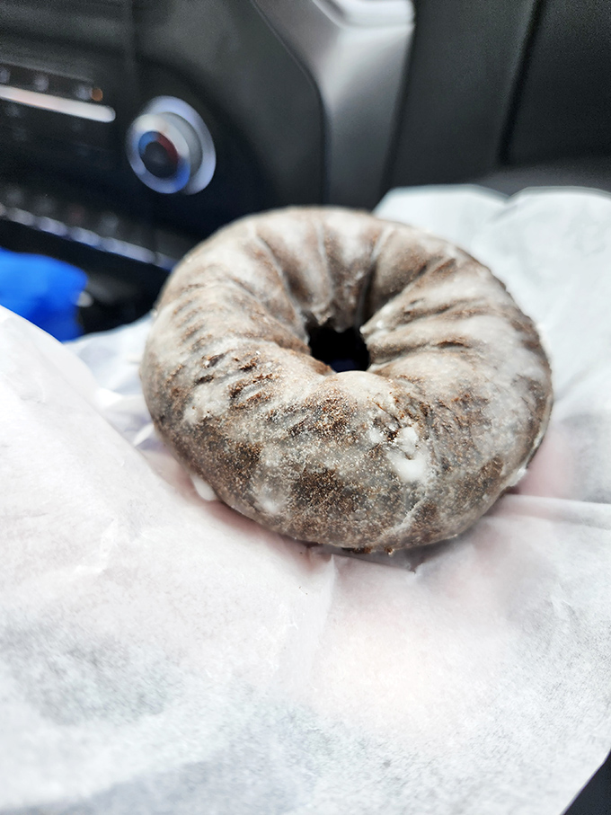 This chocolate donut isn't just dessert – it's therapy without the hourly rate and uncomfortable couch.