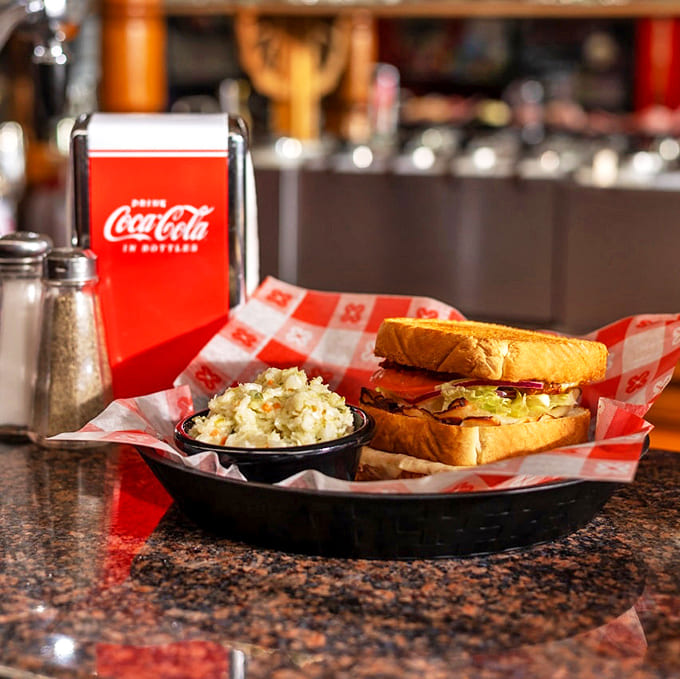 This isn't just a club sandwich &ndash; it's architecture with mayo, a towering testament to the fact that Michael's takes their savory menu just as seriously.