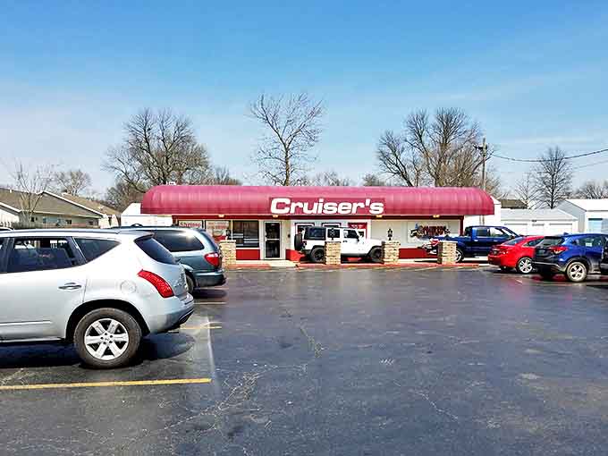 A parking lot that tells its own story – local plates mixed with out-of-state visitors who've discovered this temple of generous portions and reasonable prices.