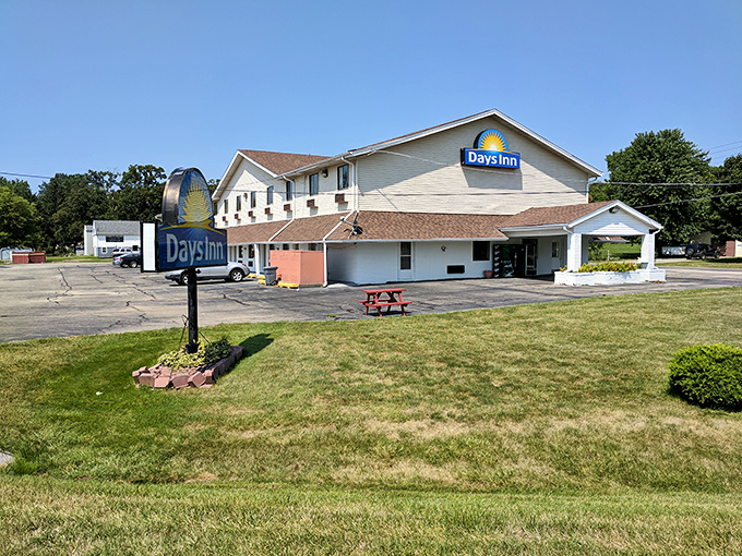 The Days Inn offers weary travelers a no-frills respite, where the greatest luxury might be the peaceful sleep that comes with small-town quiet.