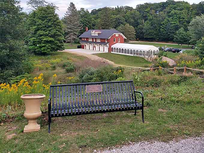 A quiet sentinel offers rest and contemplation with a view worth savoring. The perfect spot to absorb history's lessons before returning to modern chaos.