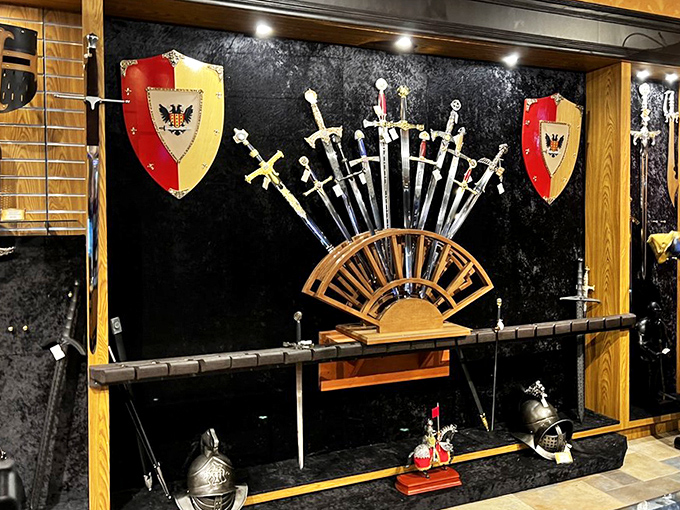 The gift shop's sword collection offers everything from decorative wall-hangers to replicas that would make any history buff swoon.