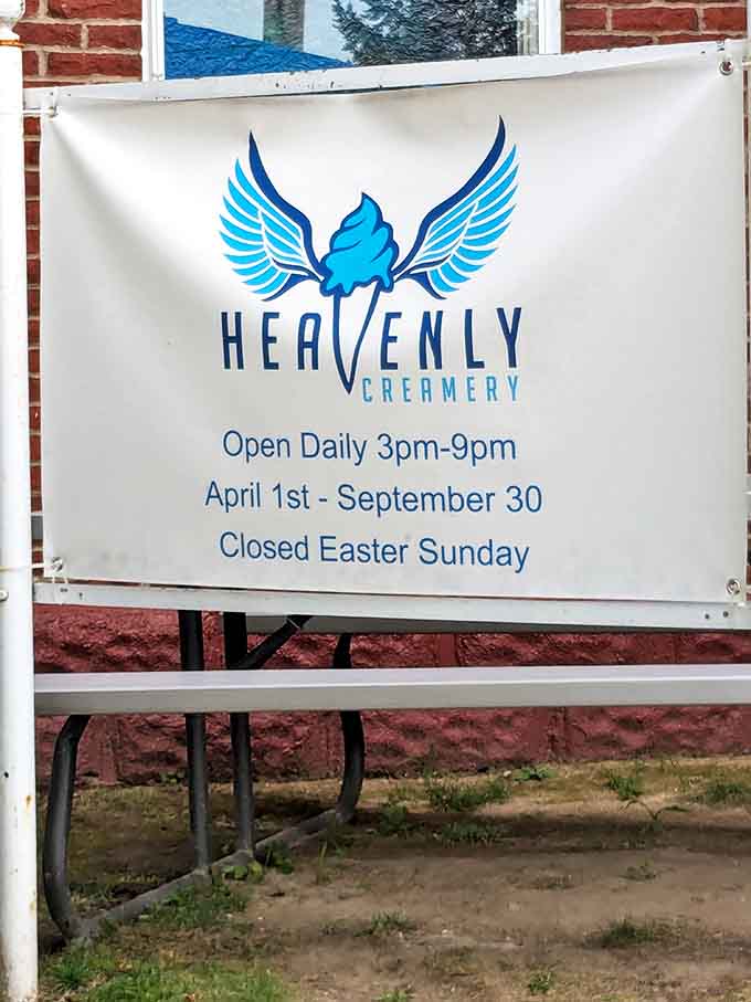 The gospel of good ice cream is preached daily from April through September. This seasonal schedule makes each heavenly scoop all the more precious.