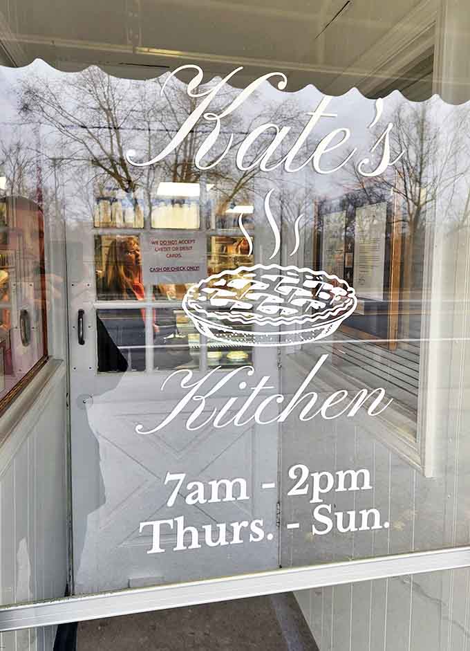 The window announces the hours like a gentle reminder: good things come to those who plan ahead.