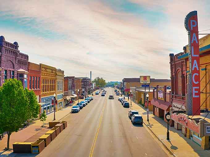 Luverne's charming main street offers the perfect finale to the King of Trails journey, with historic buildings lining both sides.
