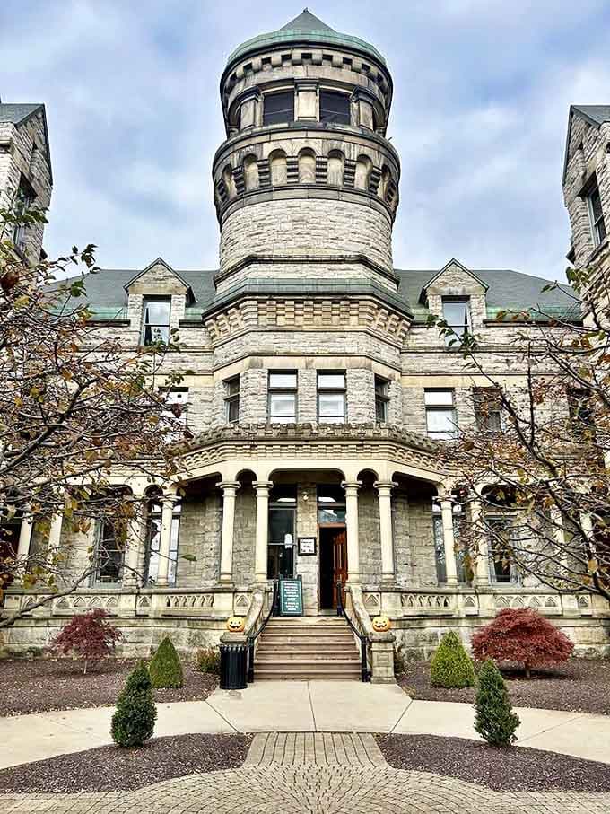 Imposing entrance: The reformatory's main doorway suggests you're entering somewhere important—and possibly the last important place you'll ever see.