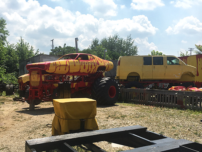 The yellow fleet stands ready for deployment &ndash; an army of flame-painted vehicles awaiting their next mission.