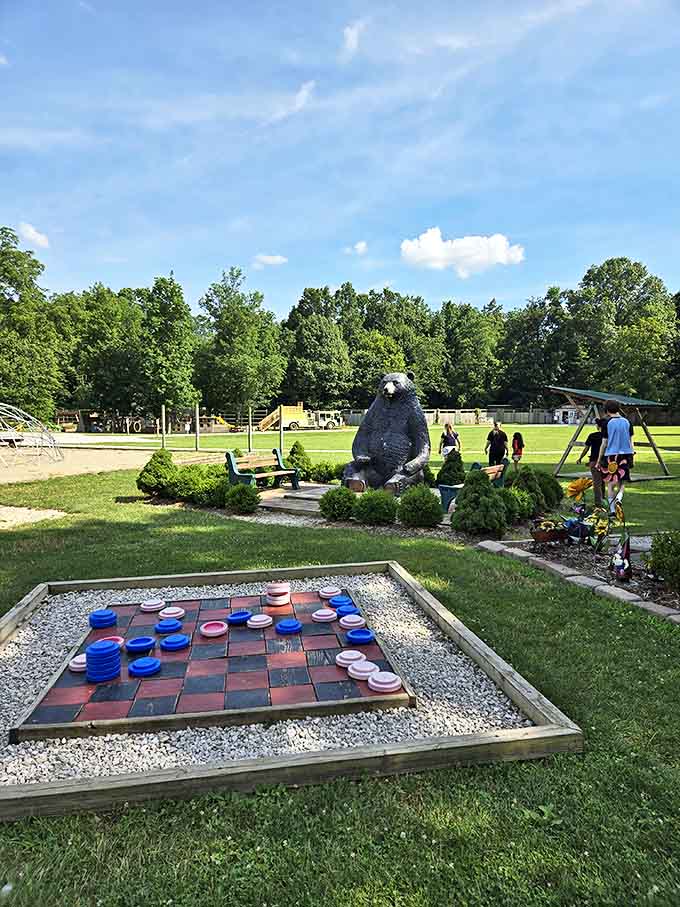 Giant checkers under open skies &ndash; sometimes the simplest games create the most lasting family memories.