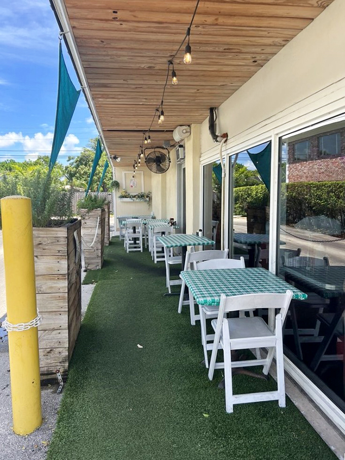 Outside seats: Florida sunshine and breakfast&mdash;nature's perfect pairing on a patio that invites you to linger just a little longer.