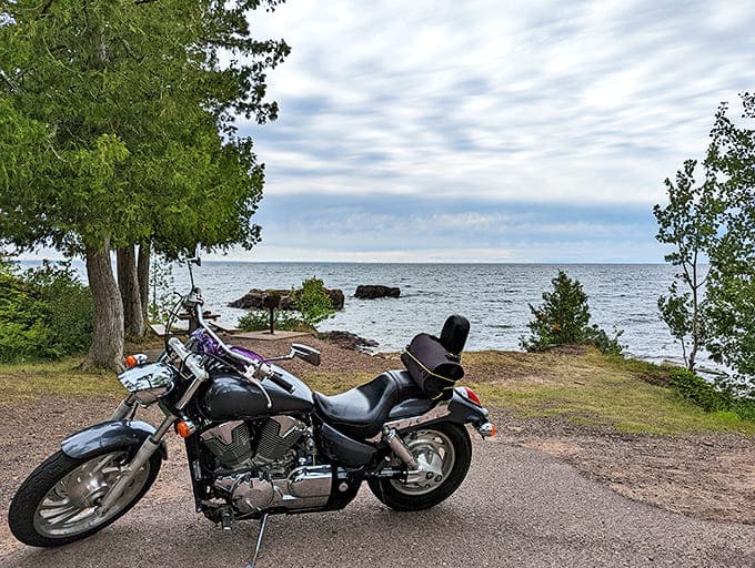 Even road warriors pause their journeys here, where the rumble of engines gives way to Lake Superior's timeless symphony.