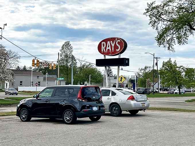Where hunger arrives and satisfaction departs &ndash; Ray's parking lot has witnessed generations of Michigan food pilgrimages.