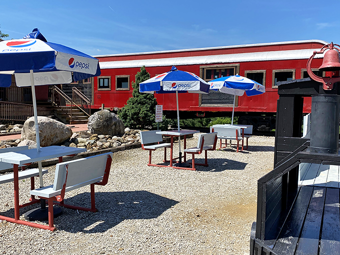 Outdoor seating offers a different perspective of this unique eatery – enjoy your meal with a side of fresh Ohio air.