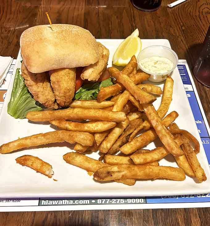Lake Huron's finest perch, lightly breaded and fried &ndash; proof that sometimes the best seafood comes from freshwater.