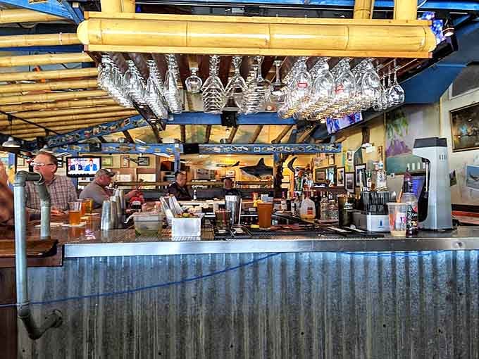 The bar serves up liquid courage for those with fear of flying, though after a signature cocktail, you might think you can pilot one yourself.